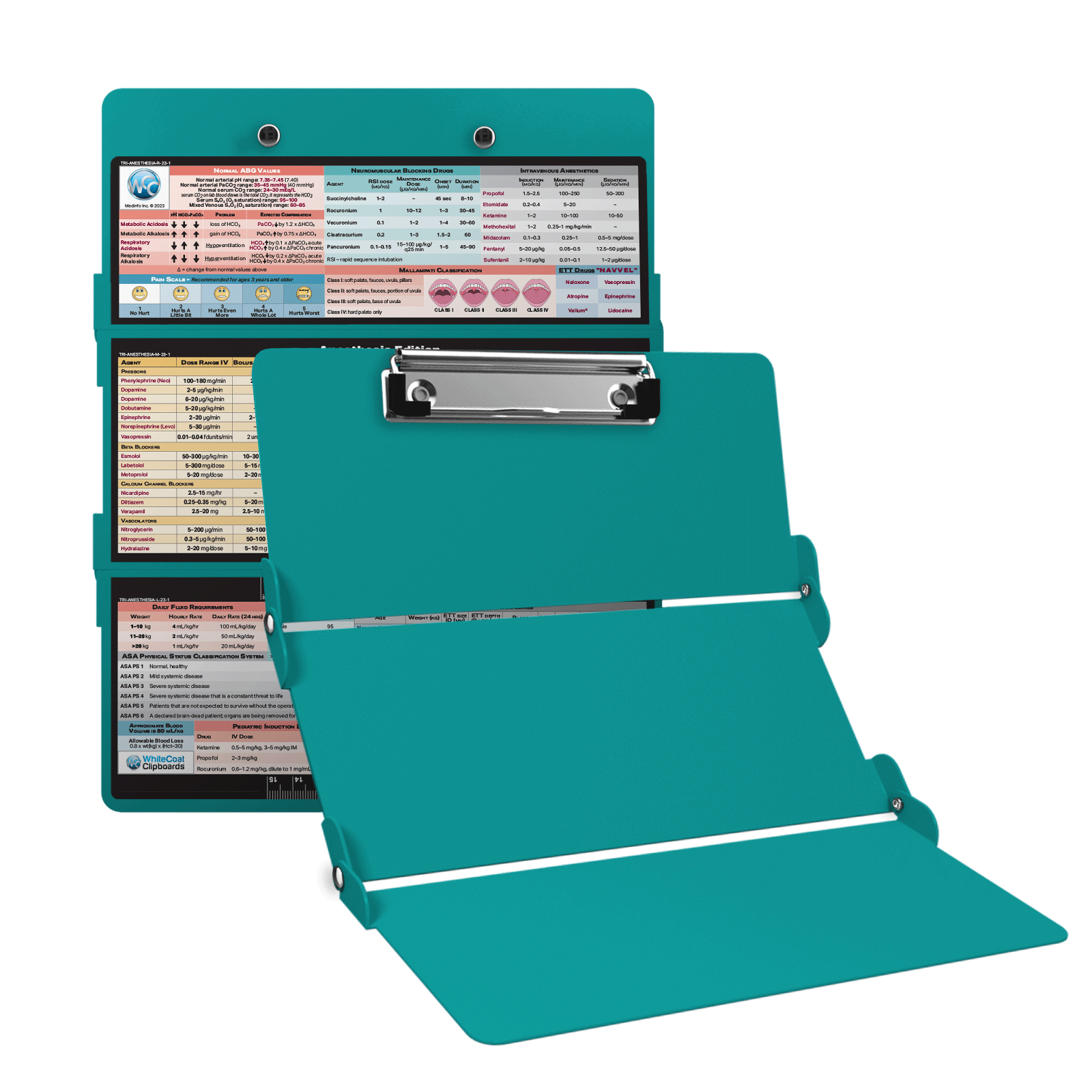 WhiteCoat Clipboard® Trifold - Teal Anesthesia Edition