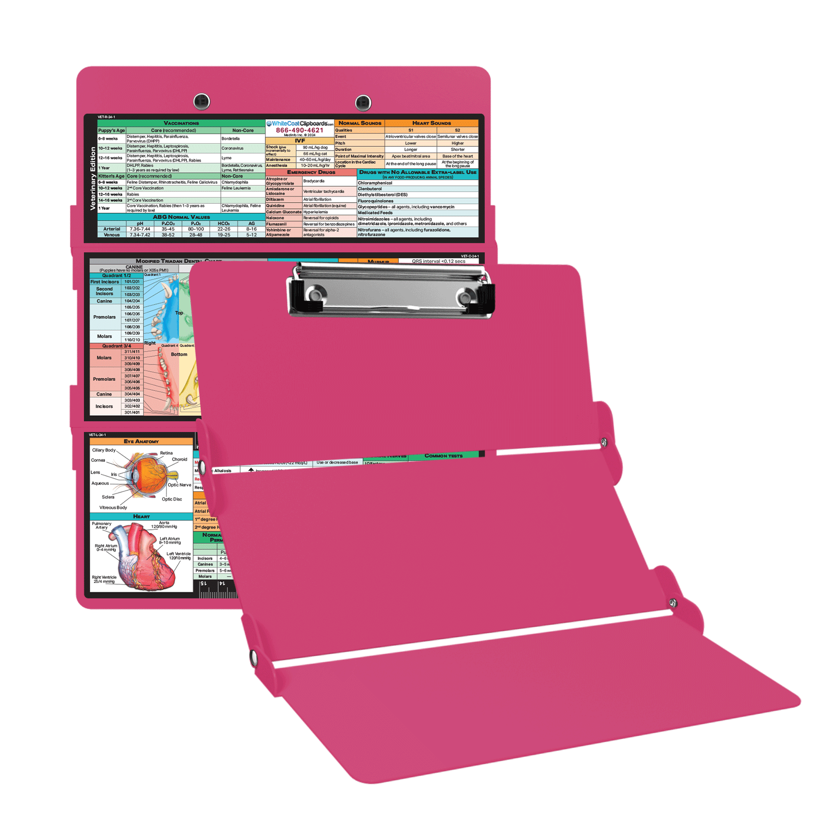 WhiteCoat Clipboard® Trifold - Pink Veterinary Medicine Edition